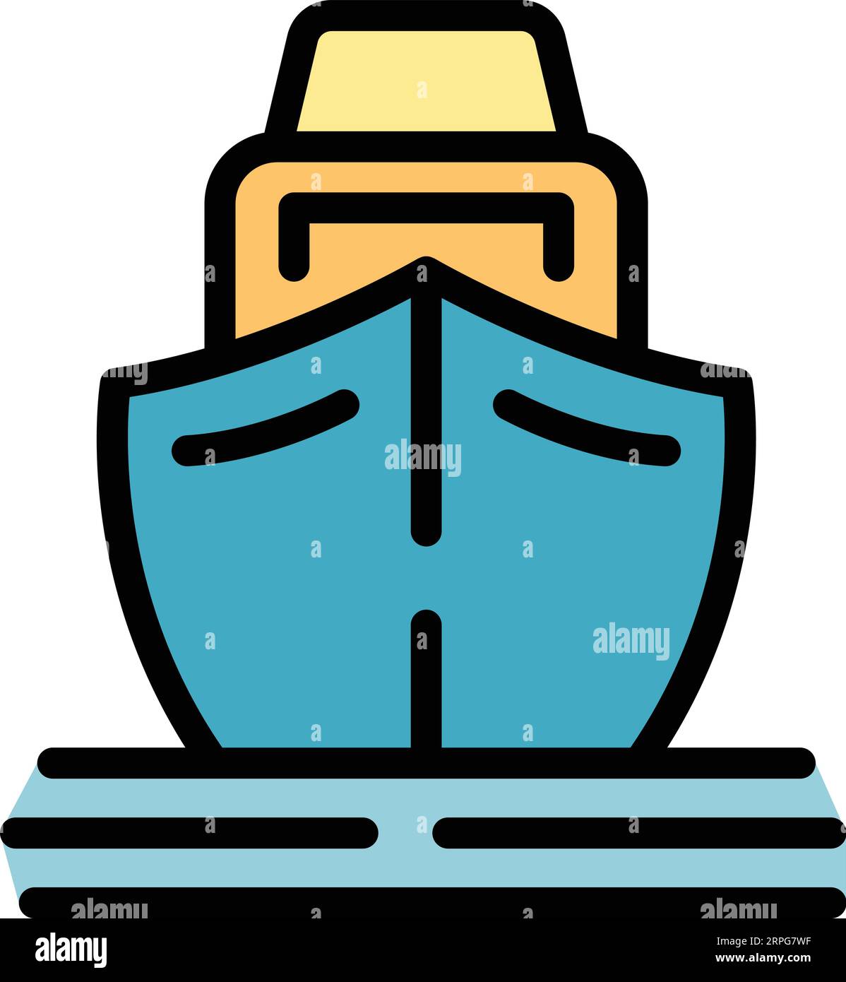 Emergency ship icon outline vector. Coast guard. Sea rescue color flat ...
