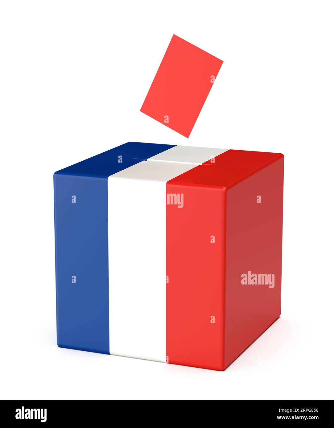 Concept image for election in France, ballot box with voting paper ...