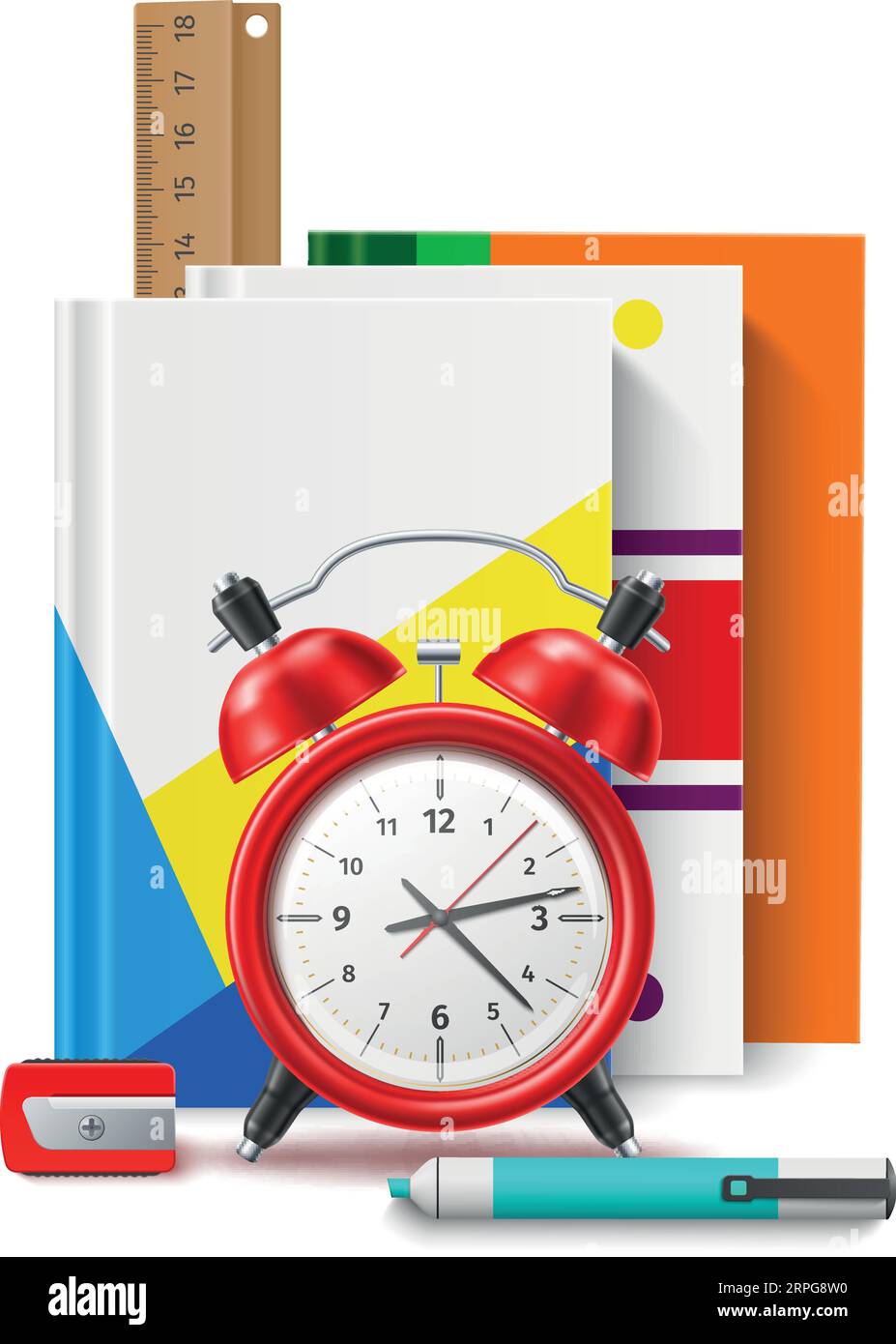 Alarm clock notepad on Stock Vector Images - Alamy