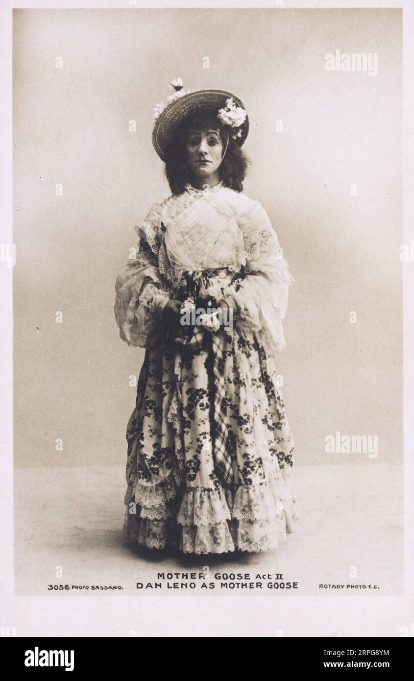 Dan Leno, 1860 – 1904, as "Mother Goose", photograph by Alexander ...