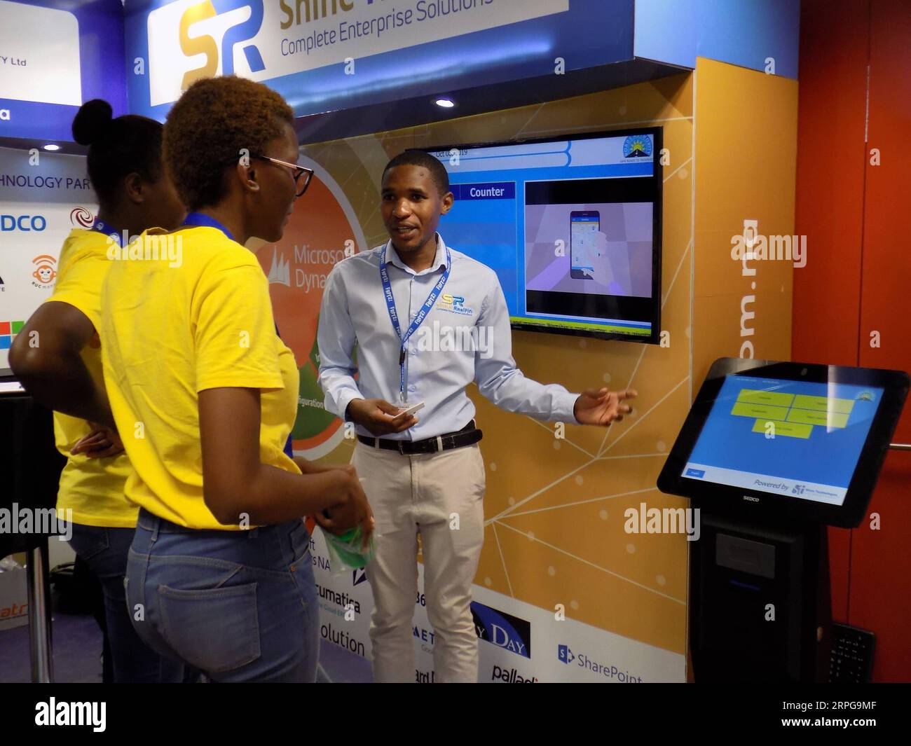 191009 -- WINDHOEK, Oct. 9, 2019 -- A representative of Namibian ICT ...