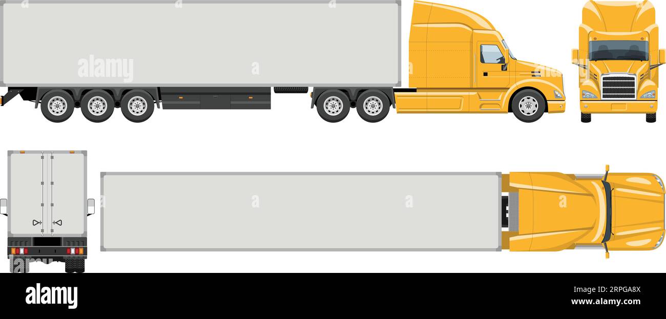 Semi truck rear view Stock Vector Images - Alamy