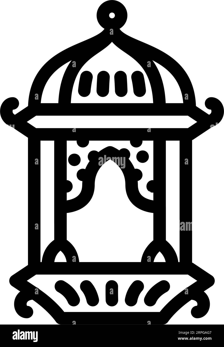 islamic lantern fanous line icon vector illustration Stock Vector Image ...