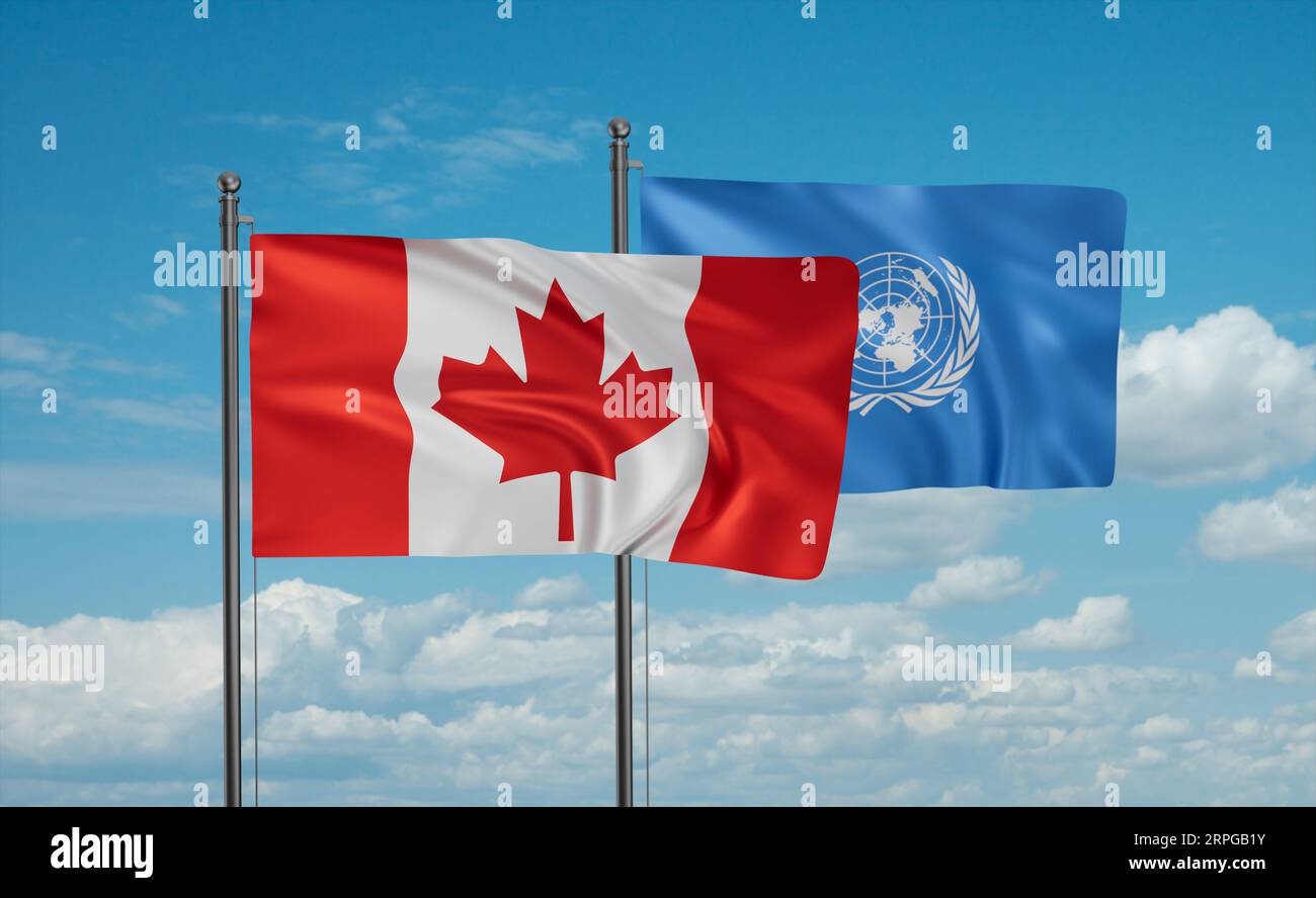 United nations flag waving in the wind un hi-res stock photography and ...