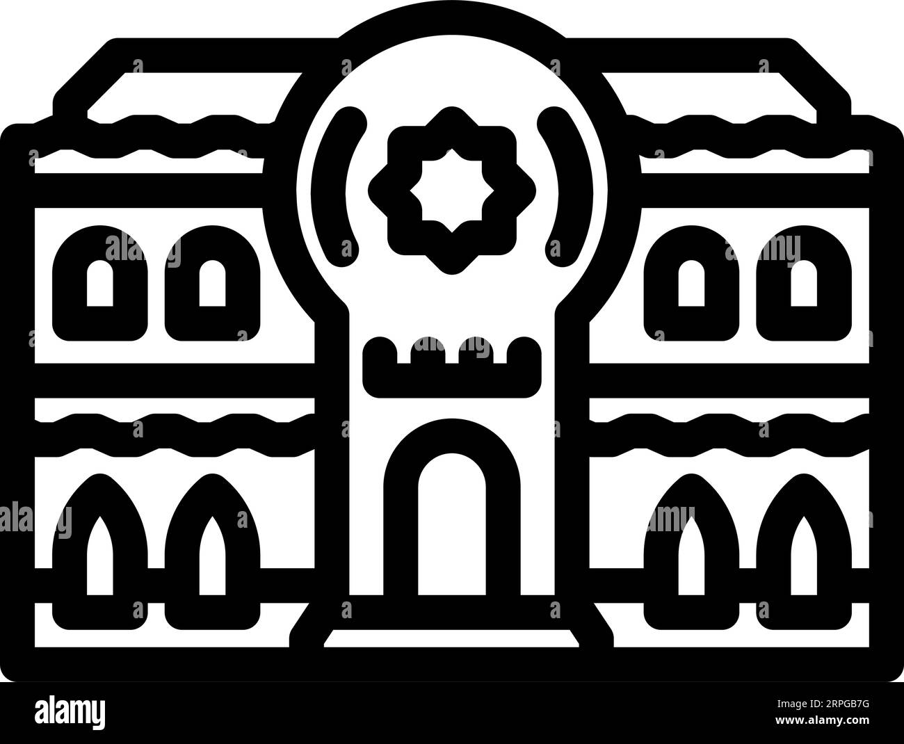 synagogue building jewish line icon vector illustration Stock Vector ...