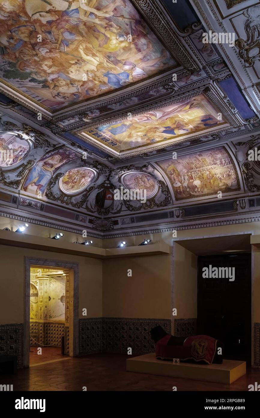 tempera painting on the ceilings of the palace of the Dukes of ...