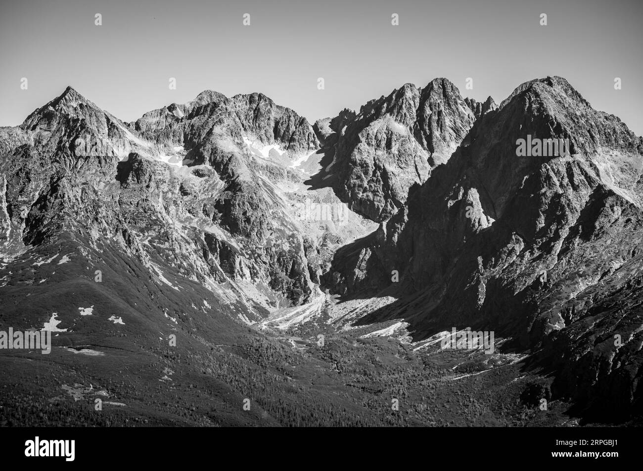 Panorama high tatras peaks Black and White Stock Photos & Images - Alamy