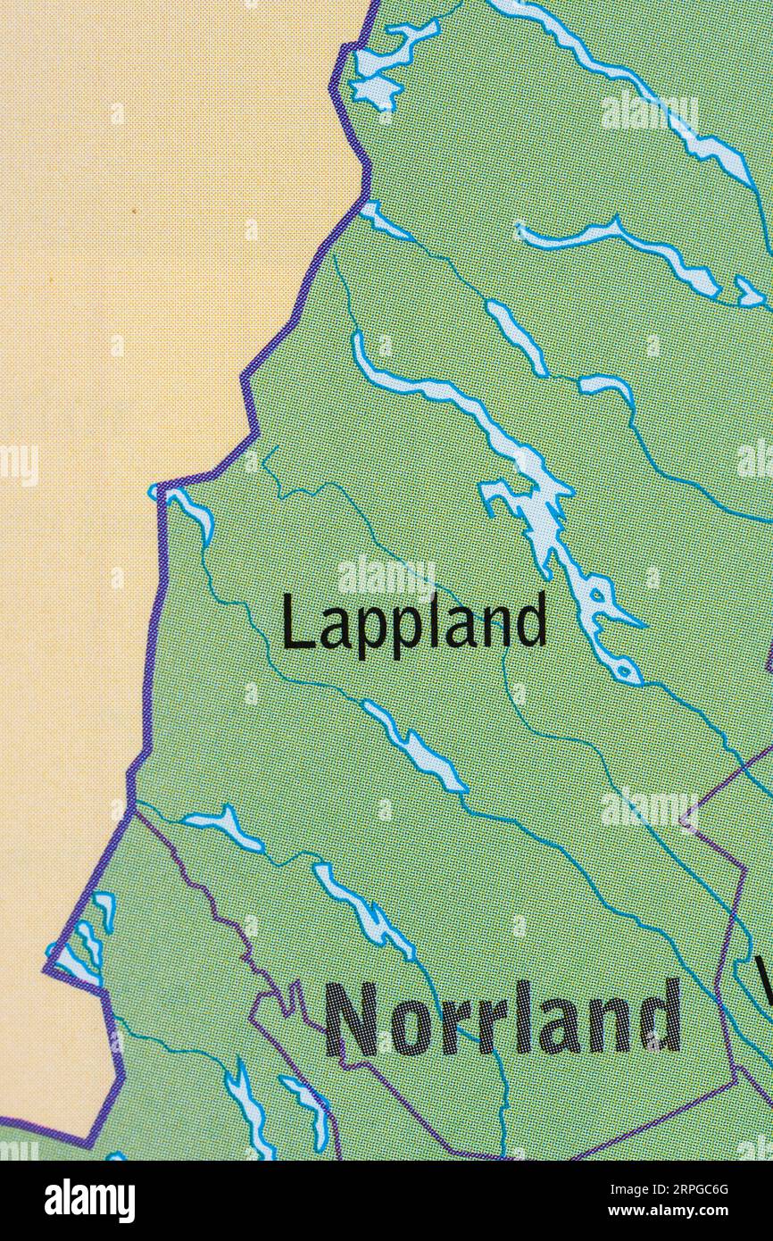 Map of Lappland in Sweden Stock Photo - Alamy