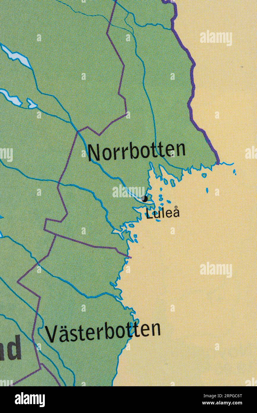 Map of Norrbotten and Lule? in Sweden Stock Photo - Alamy
