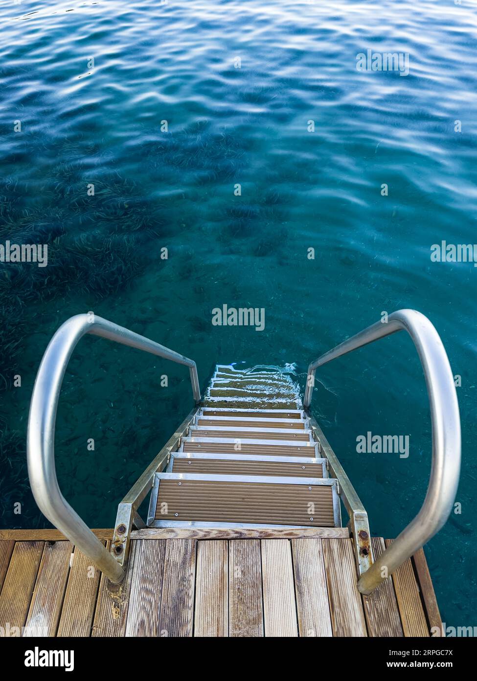 Handrail with steps at shore hi-res stock photography and images - Alamy