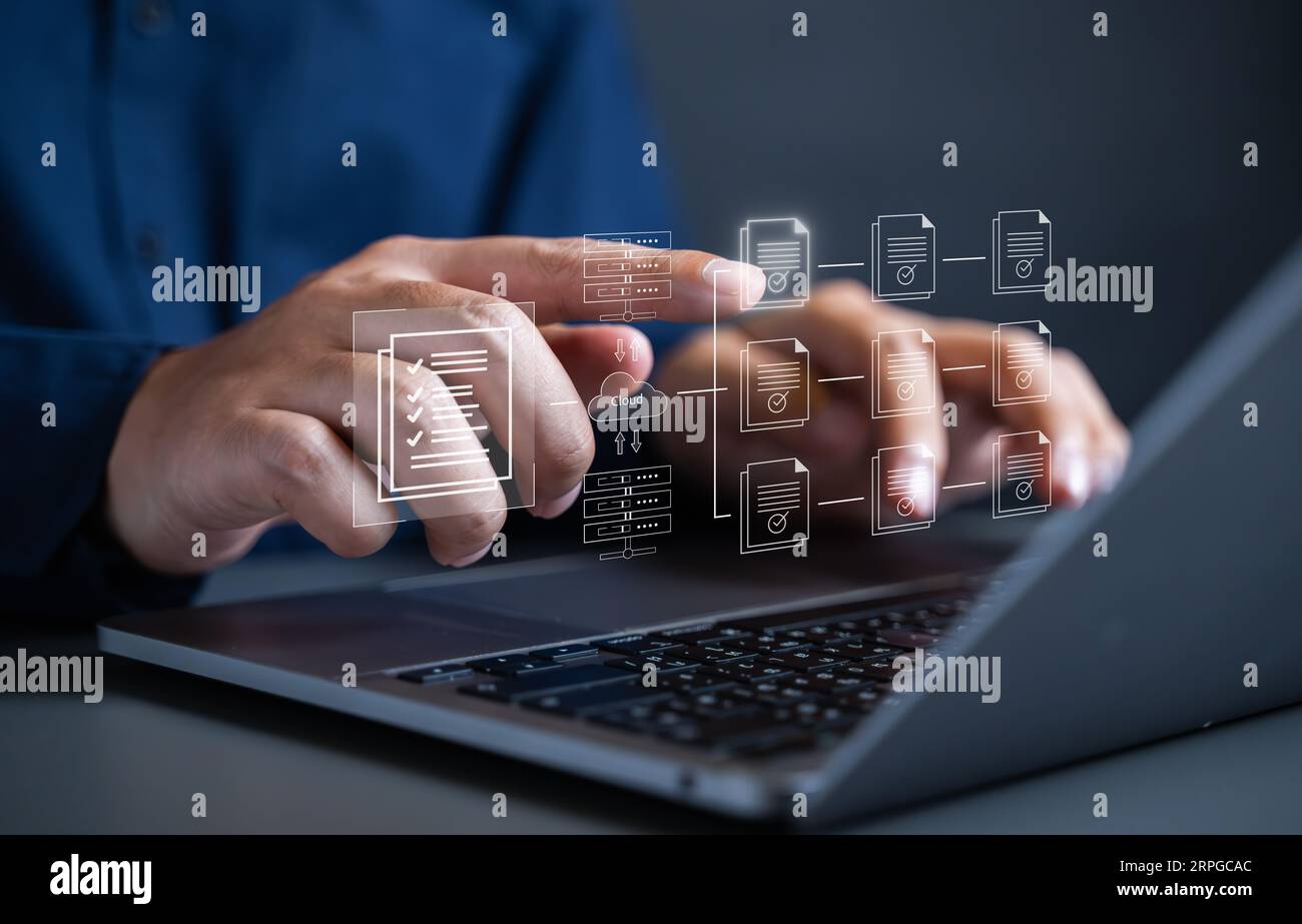Business document paper icon, Document Management System, DMS Stock ...