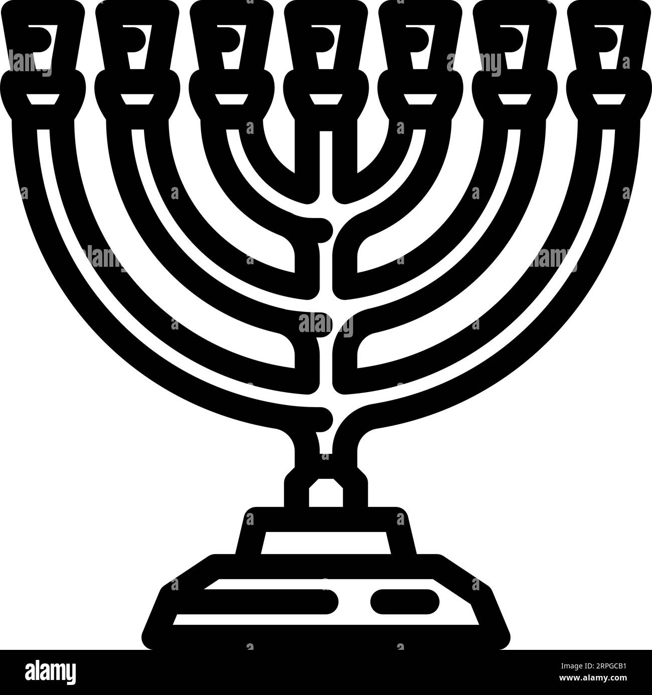 Menorah Jewish Line Icon Vector Illustration Stock Vector Image And Art