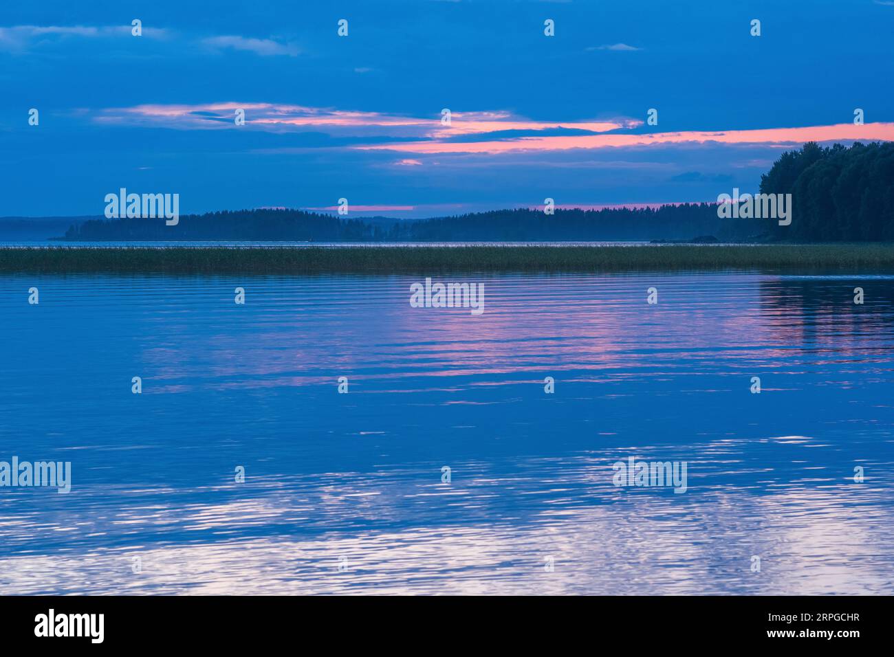 natural landscape, white night over the wide northern lake Stock Photo ...