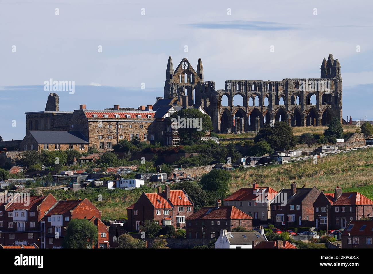 A view of Whitby Abbey from the A171 Stock Photo - Alamy