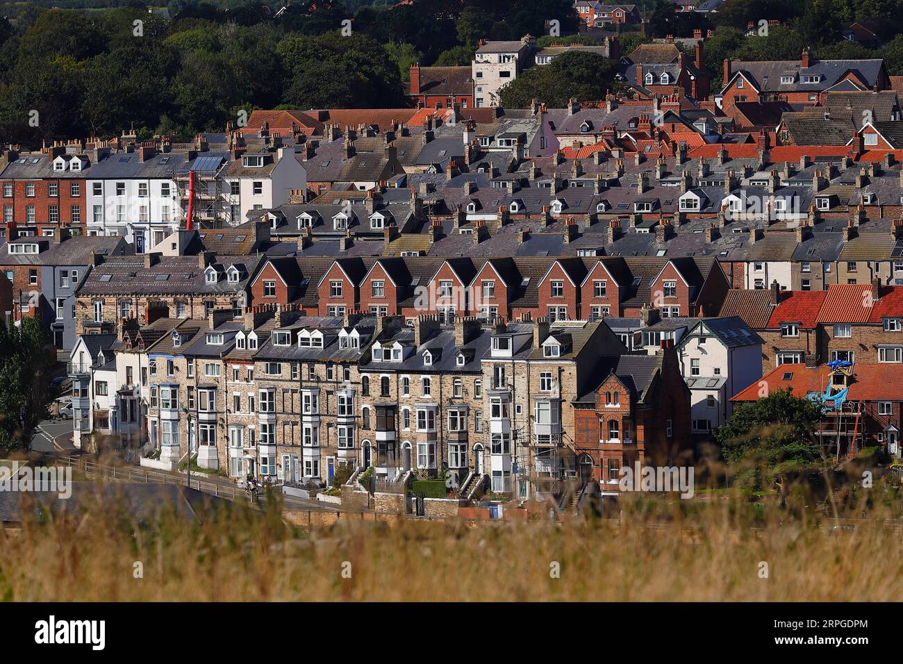 Rooftop views of Whitby Town Centre on the North Yorkshire Coast,UK ...