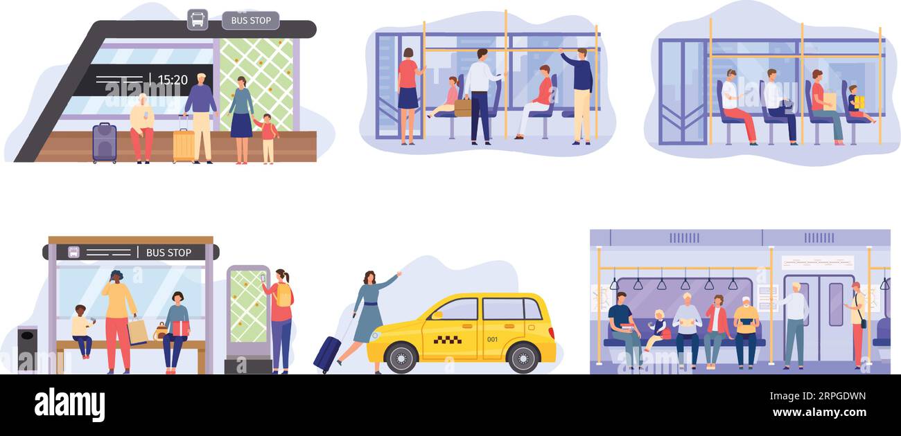 Crowd tram Stock Vector Images - Alamy