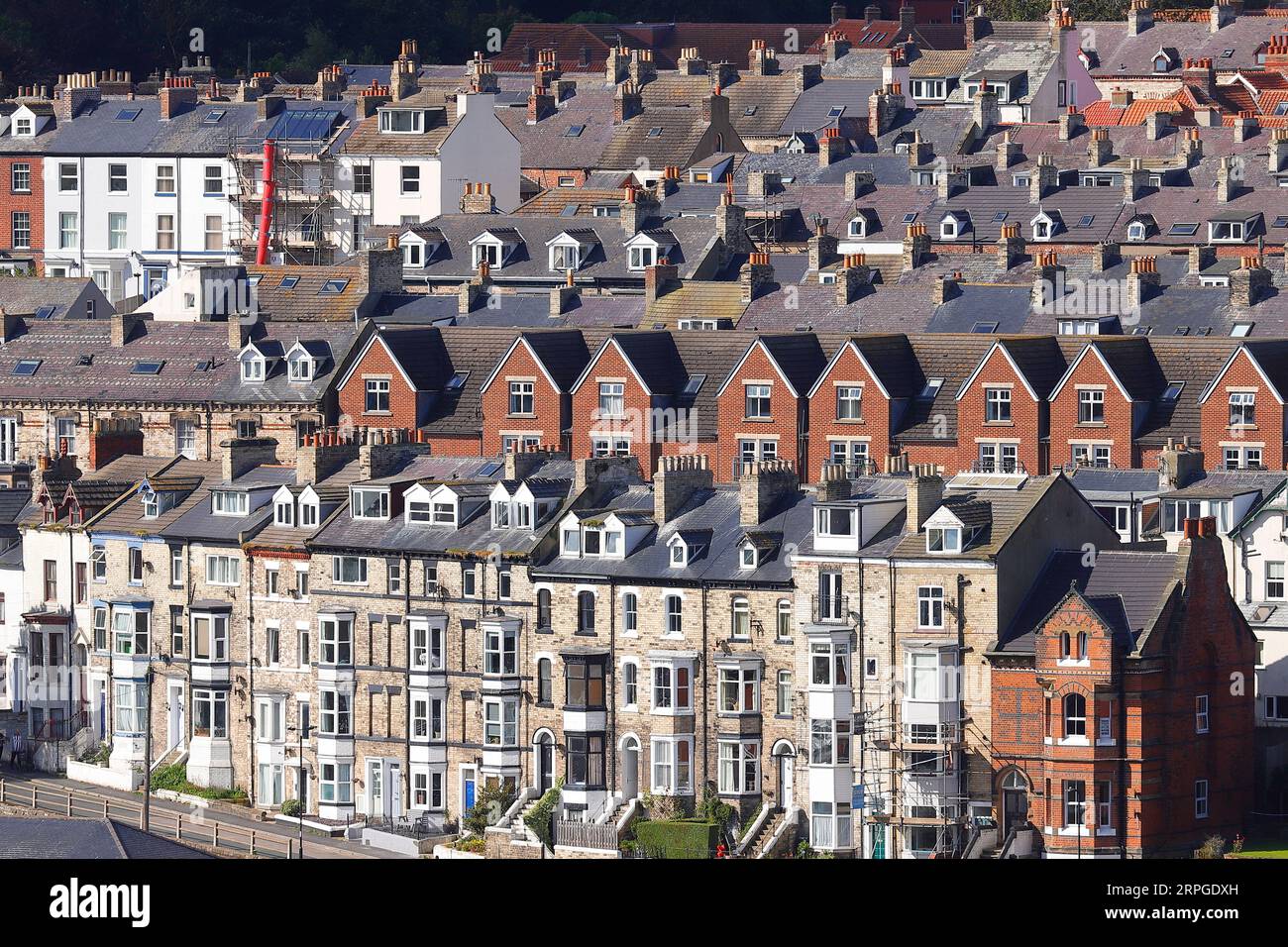 Rooftop views of Whitby Town Centre on the North Yorkshire Coast,UK ...