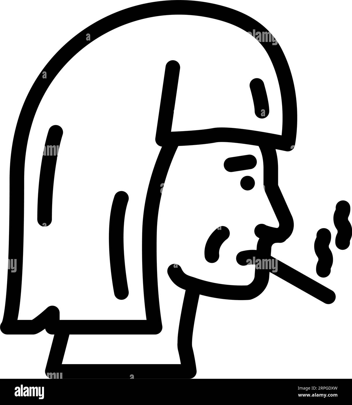 female smoking cigarette line icon vector illustration Stock Vector ...