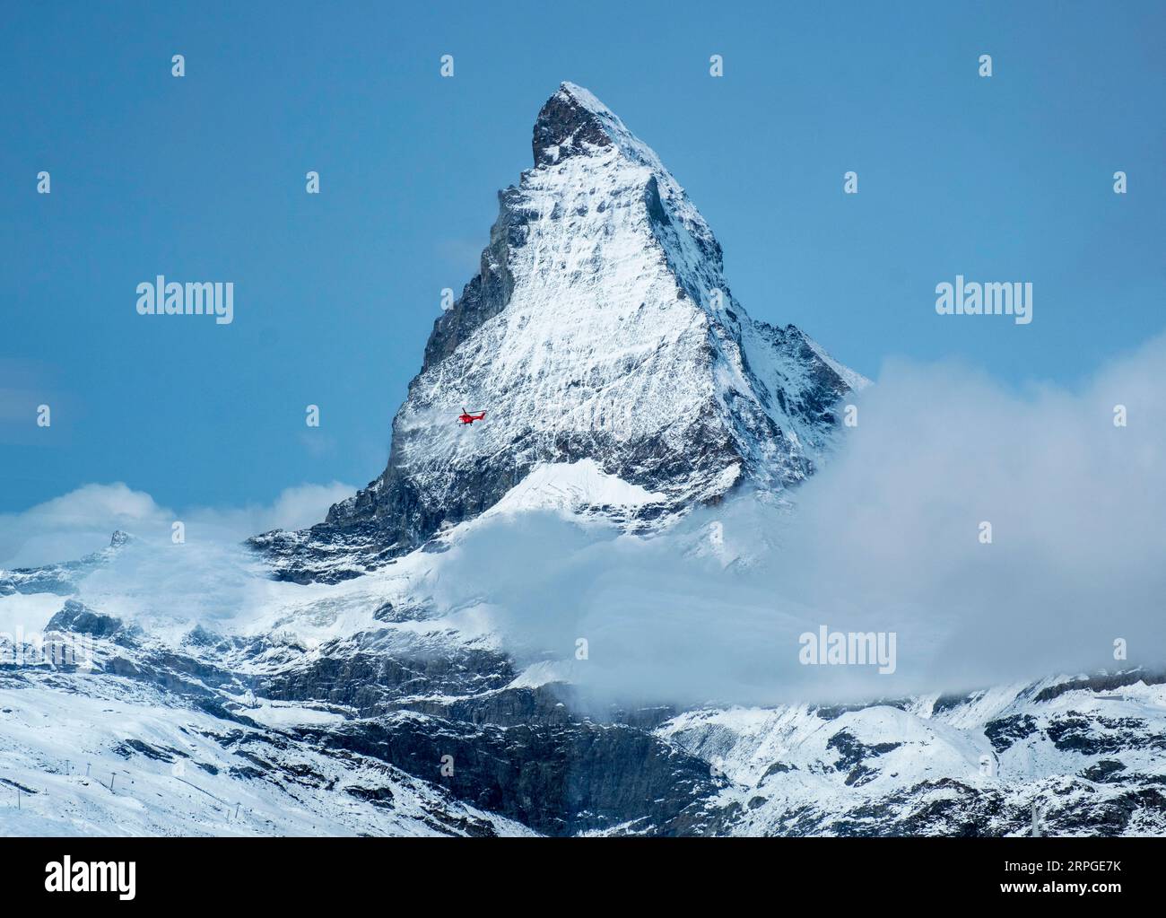 The Iconic Matterhorn mountain after a fresh fall of snow in late ...