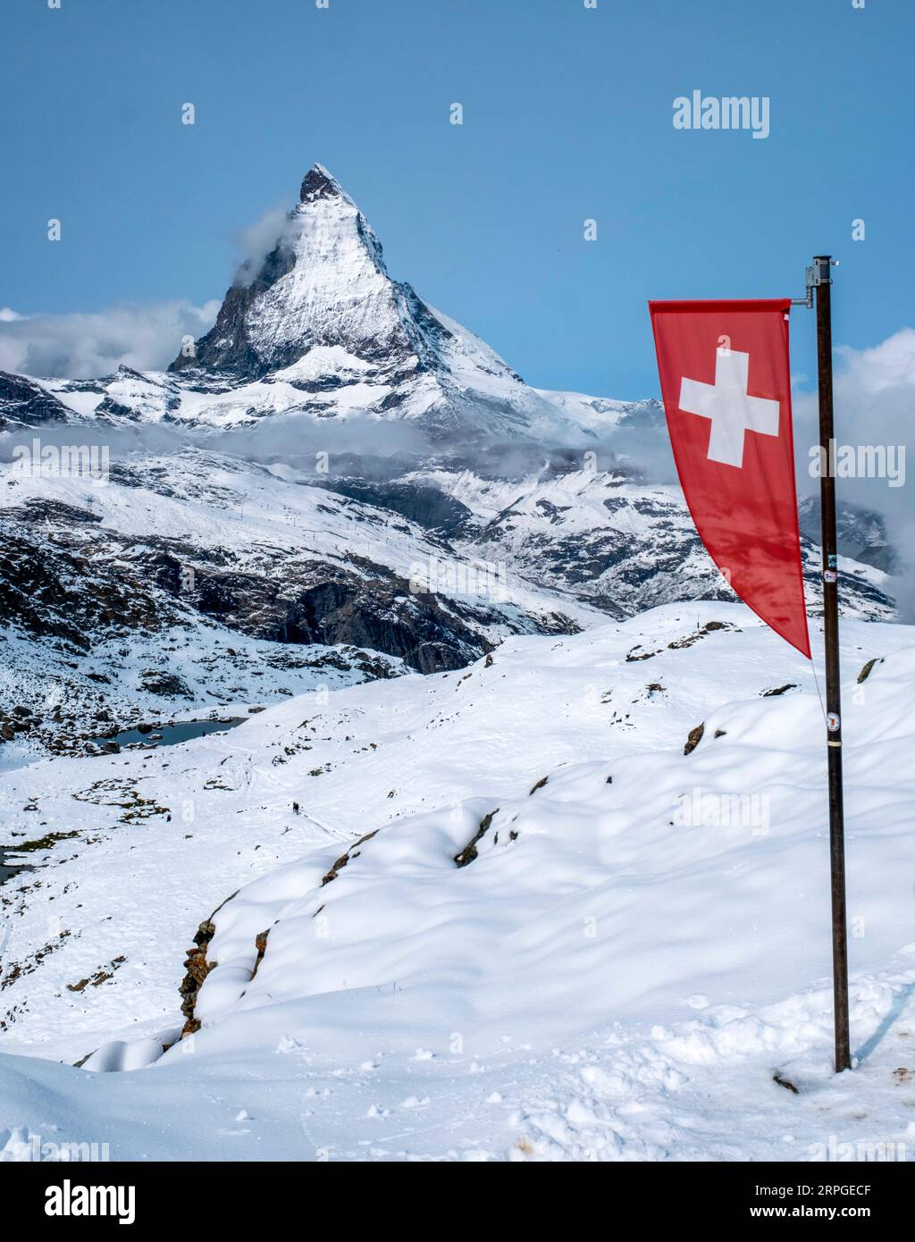The Iconic Matterhorn mountain after a fresh fall of snow in late ...