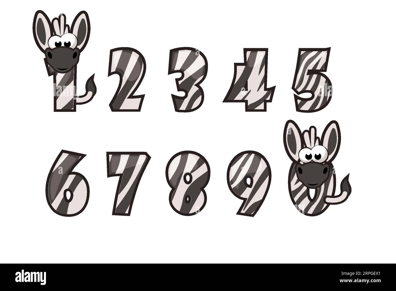 Cute zebra collection with numbering for birthday parties, kid ...