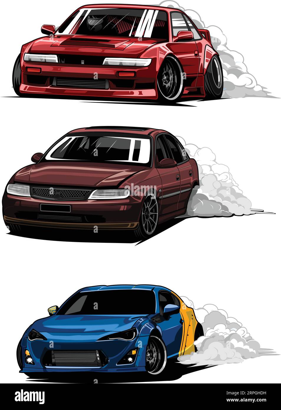 Cars race drifting Stock Vector Images - Alamy