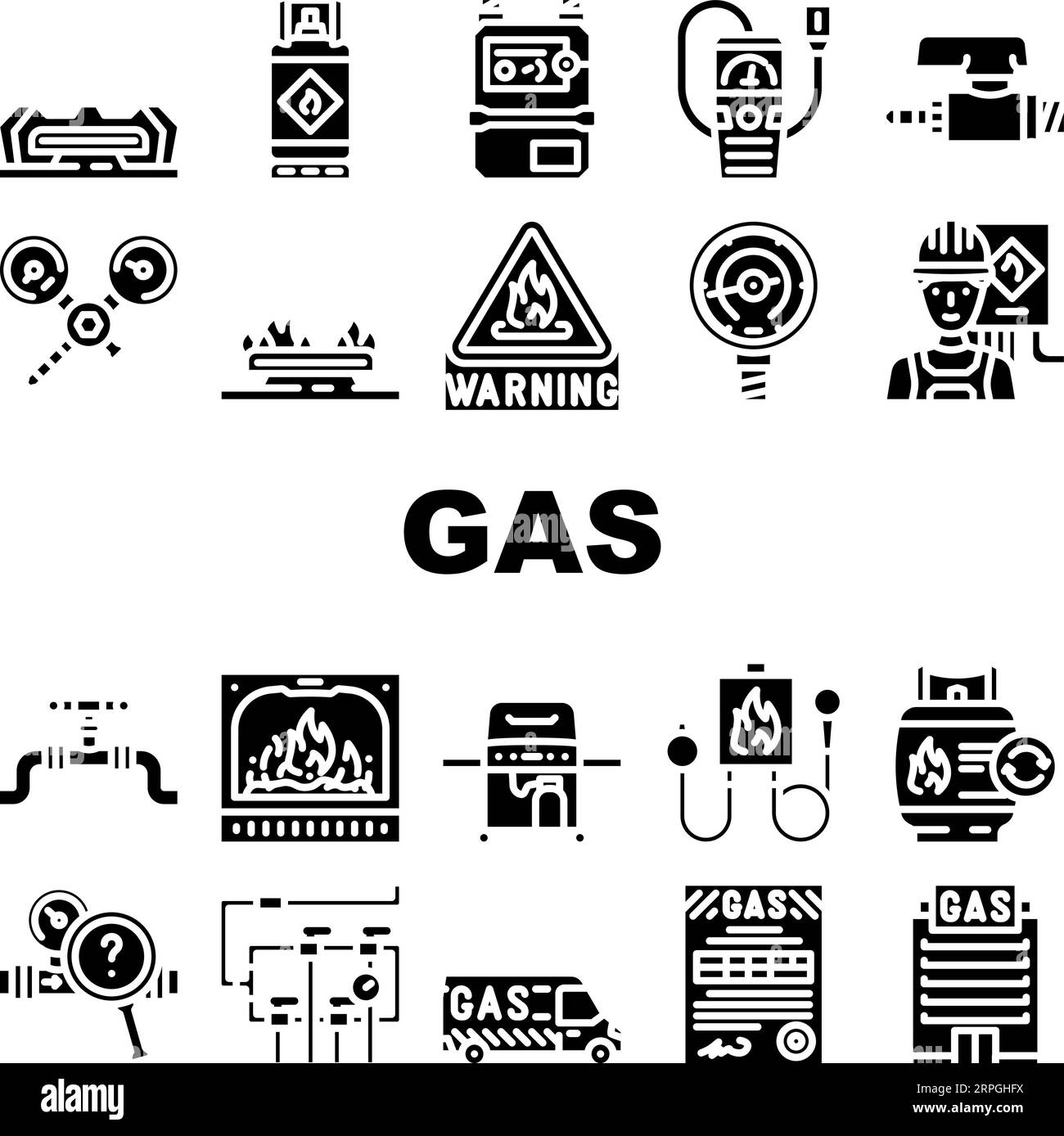 gas energy oil power pipeline icons set vector Stock Vector Image & Art ...