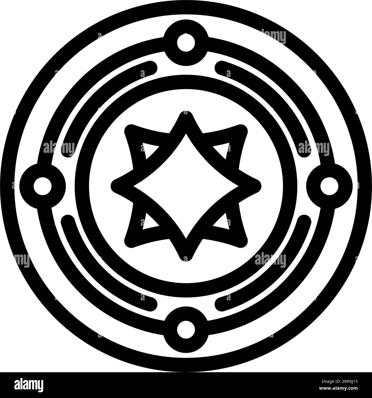 yata mirror shintoism line icon vector illustration Stock Vector Image ...