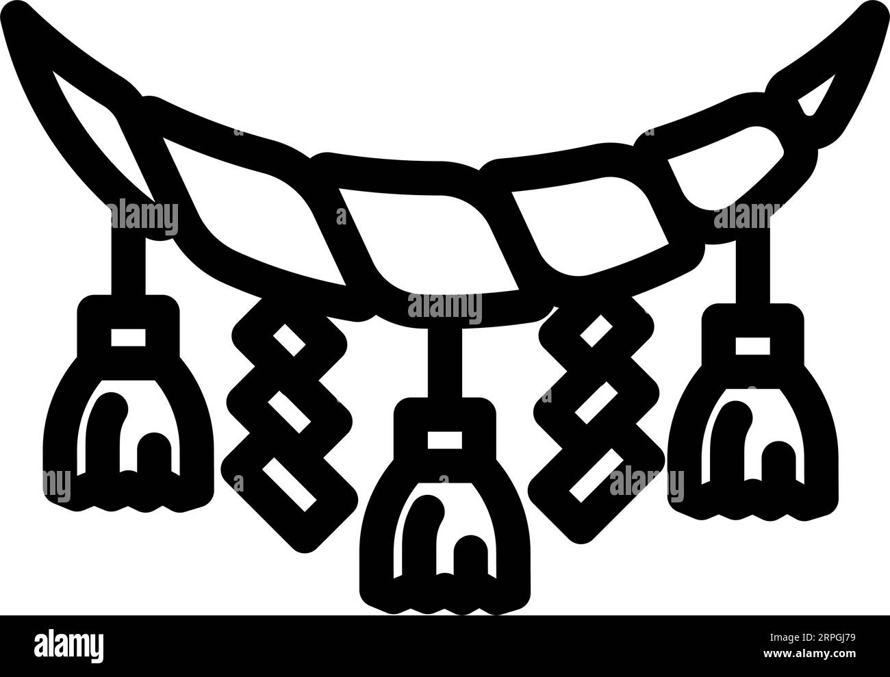 shimenawa rope shintoism line icon vector illustration Stock Vector ...