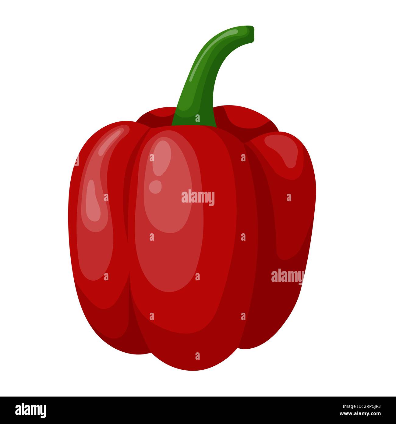 Bulgarian pepper isolated on a white background. Sweet red pepper, bell ...