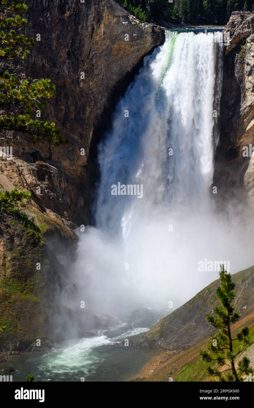 The waterfalls in the Grand Canyon of Yellowstone in Yellowstone ...