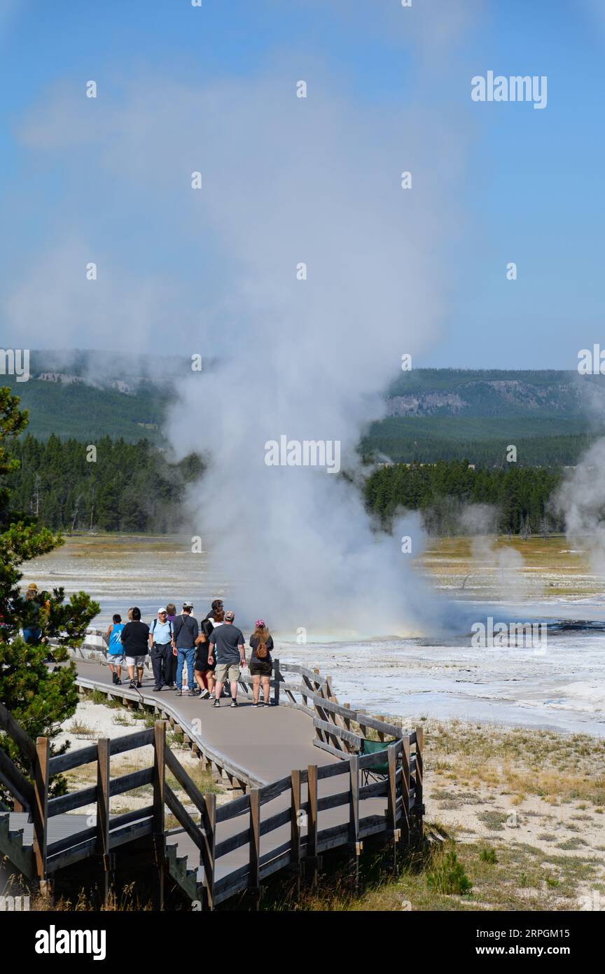 Crowded geyser basin hi-res stock photography and images - Alamy