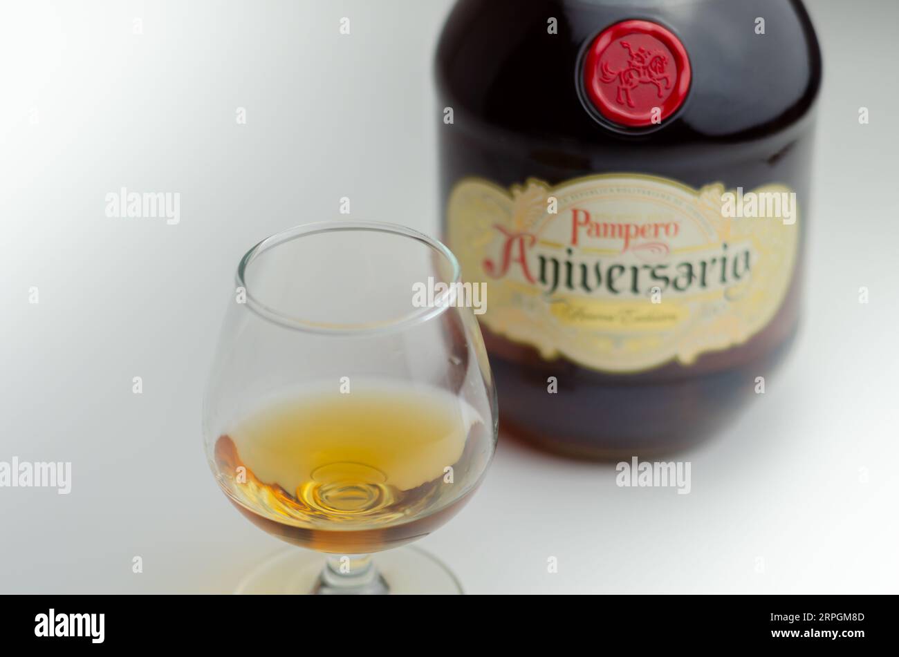 LONDON, UNITED KINGDOM - JUNE 28, 2022 The bottle Ron Pampero ...