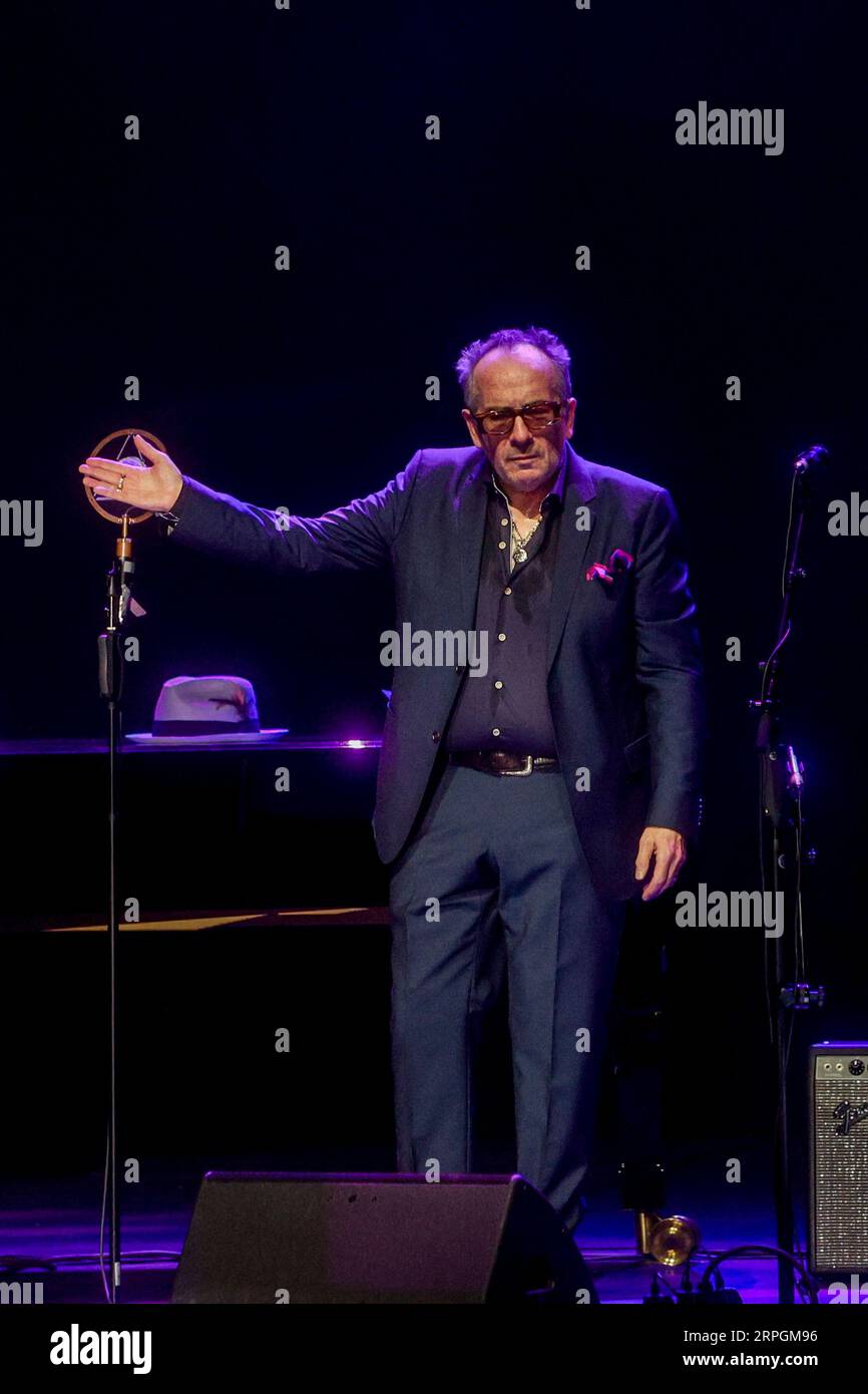 The musician Elvis Costello during a performance at the Teatro Lope de ...