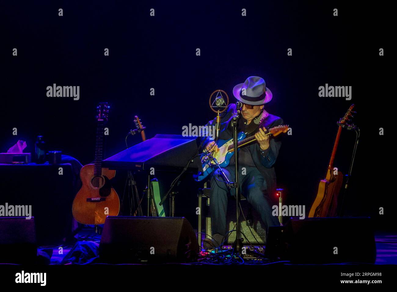 The musician Elvis Costello during a performance at the Teatro Lope de ...
