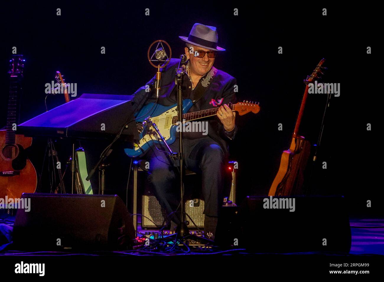 The musician Elvis Costello during a performance at the Teatro Lope de ...