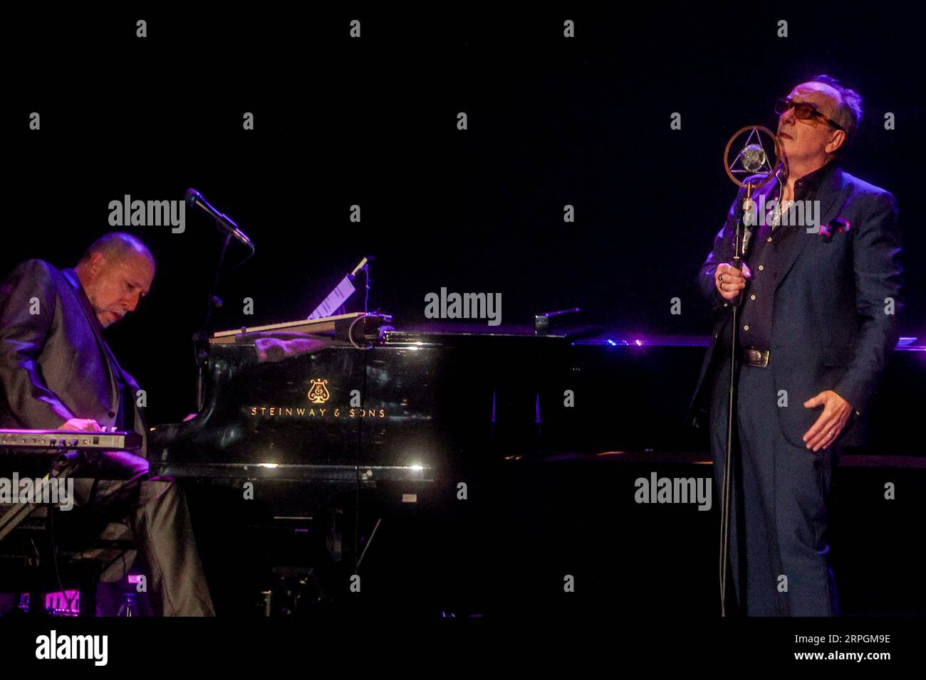 The musician Elvis Costello during a performance at the Teatro Lope de ...