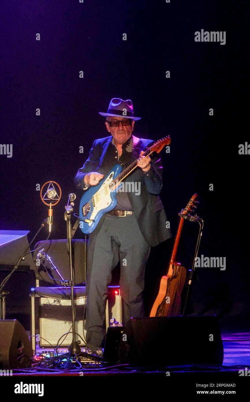 The musician Elvis Costello during a performance at the Teatro Lope de ...
