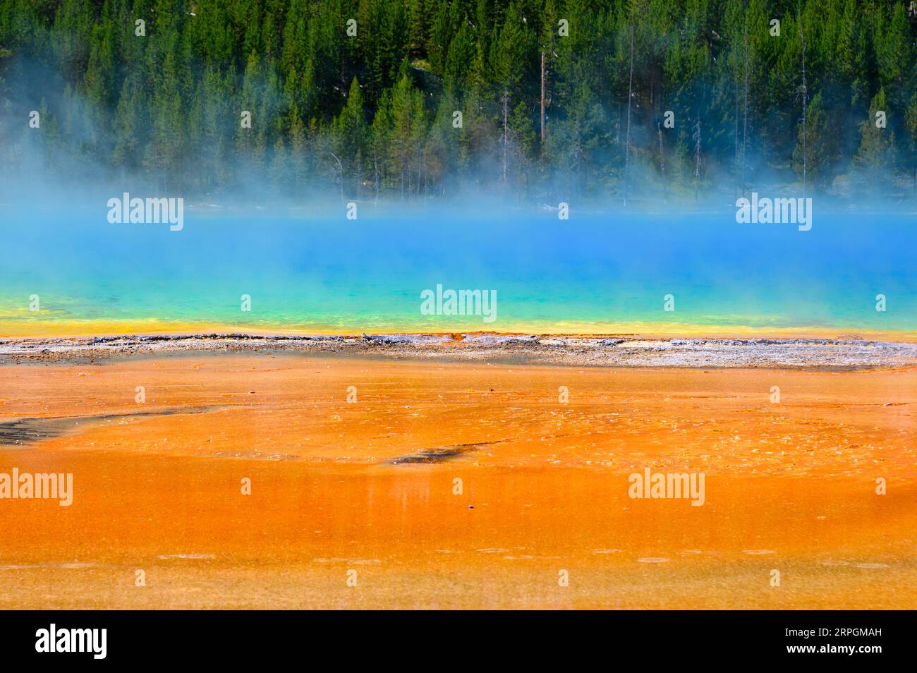 The vibrant colours of Grand Prismatic Spring in Yellowstone National ...