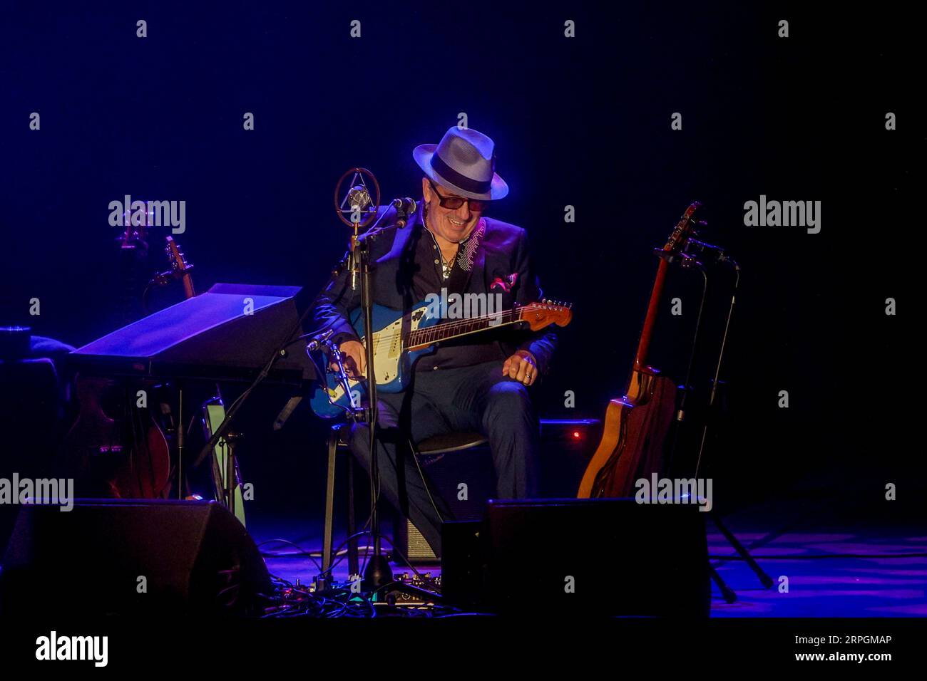 The musician Elvis Costello during a performance at the Teatro Lope de ...