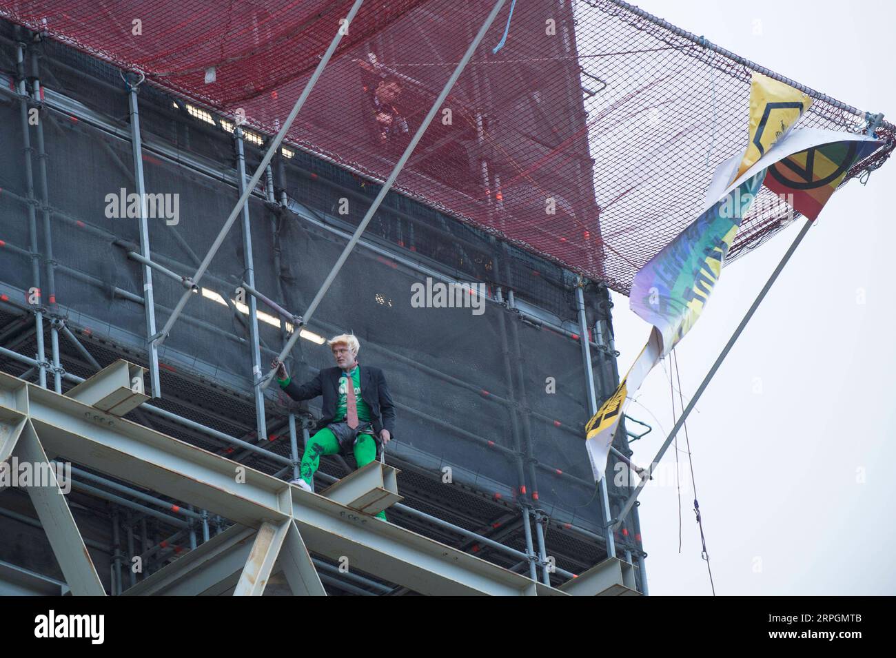 191018 -- LONDON, Oct. 18, 2019 -- An Extinction Rebellion protester ...