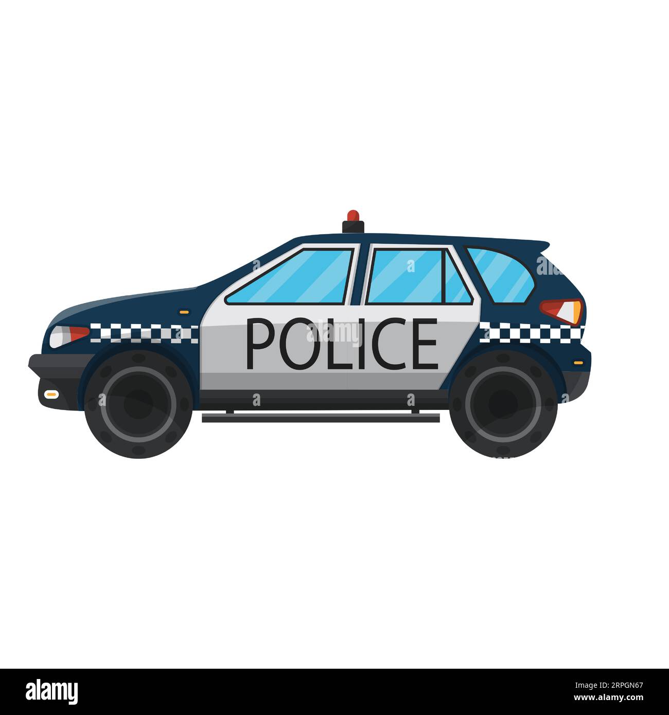 Back view police car Stock Vector Images - Alamy