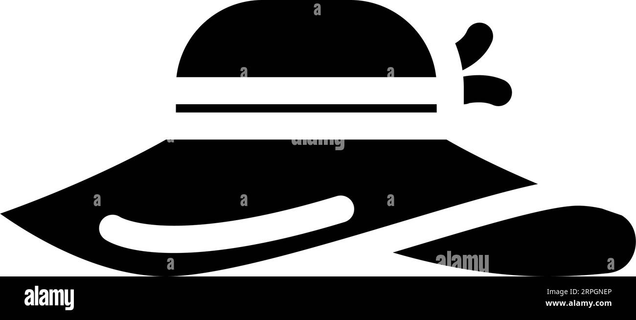 sun hat cap glyph icon vector illustration Stock Vector Image & Art - Alamy