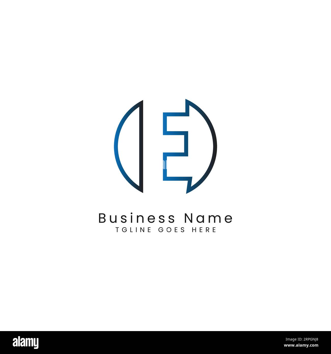 Letter E logo, Round shape symbol, Digital, Technology, Media, Cutout ...