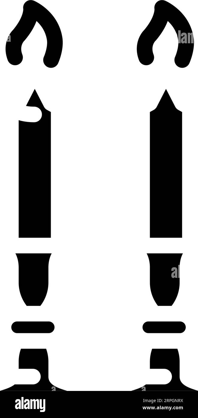 shabbat candles jewish glyph icon vector illustration Stock Vector ...