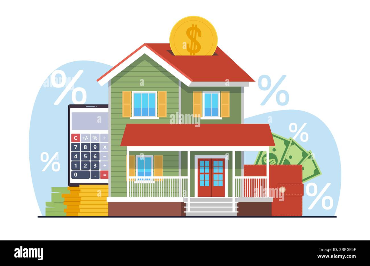 Mortgage interest payment concept Stock Vector Images - Alamy