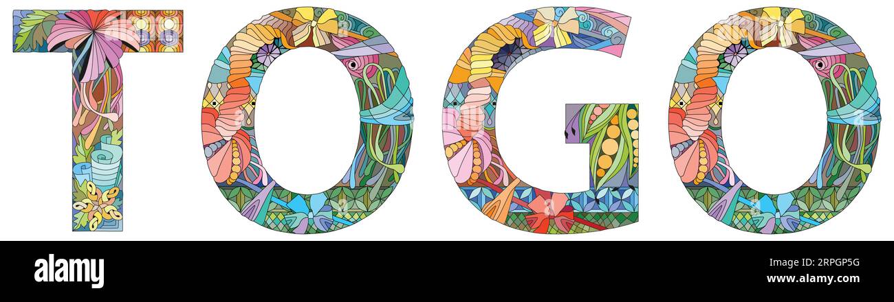 Vector word Togo. Hand-painted art design. Illustration for t -shirt ...