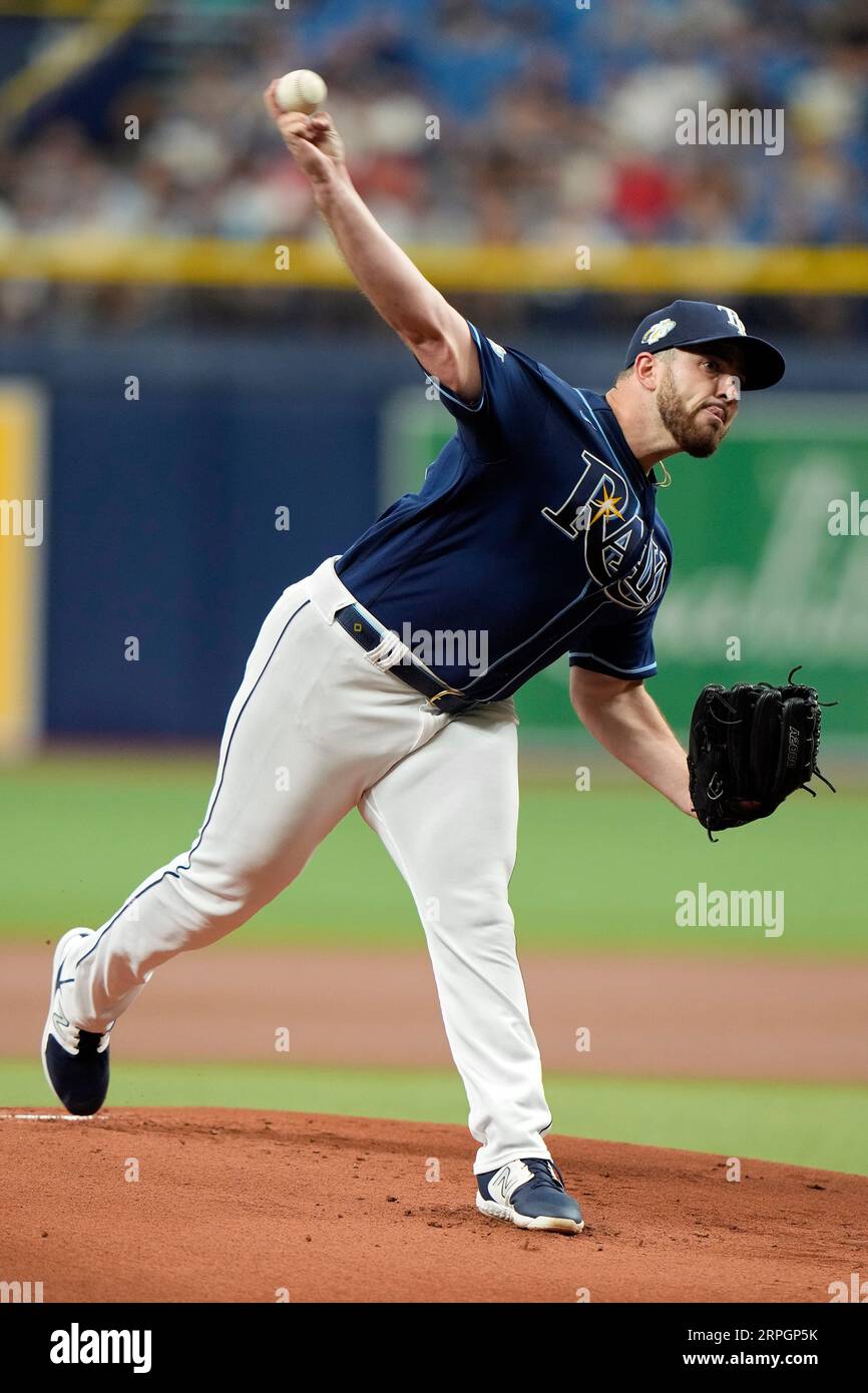 Tampa Bay Rays' Aaron Civale pitches to the Boston Red Sox during the ...