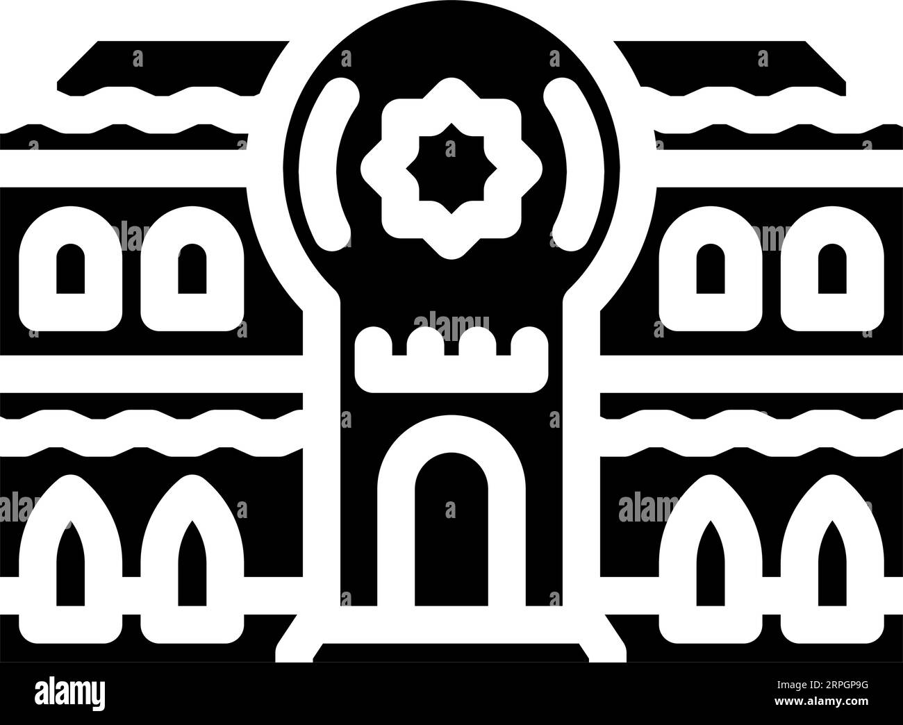 synagogue building jewish glyph icon vector illustration Stock Vector ...