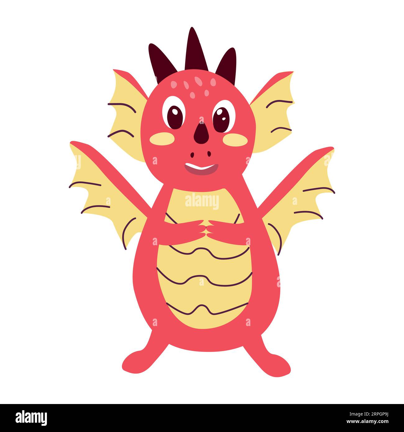 Small Dragon Cute baby fairytale dragon character Stock Vector Image ...